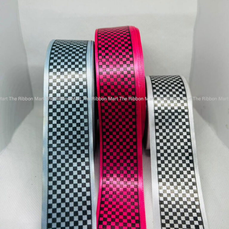 1 1/2'' Satin Check Ribbon - The Ribbon Mart